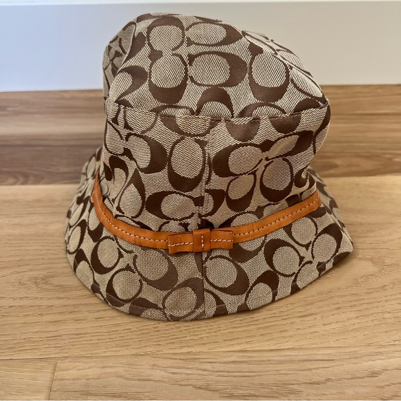 Coach | Accessories | Coach Signature Brown Tan Bucket Hat | Poshmark